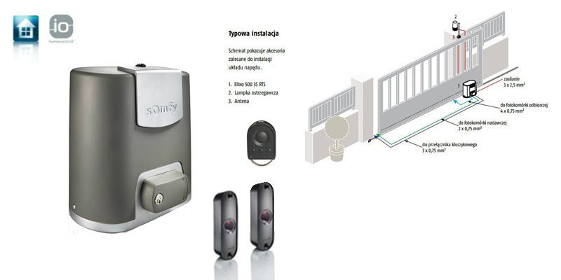 Somfy 1000057 ZESTAW ELIXO SMART io PACK EE CONNECT: NAPĘD, 1X KEYGO ...